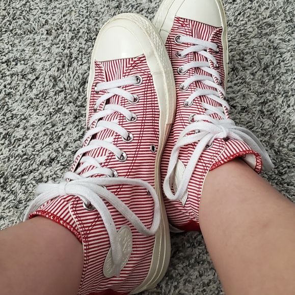 Converse | Shoes | Converse Chuck 7 Red And White Stripes | Poshmark